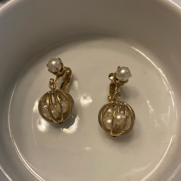 Jewelry | Vintage 4s Caged Pearl Earrings | Poshmark